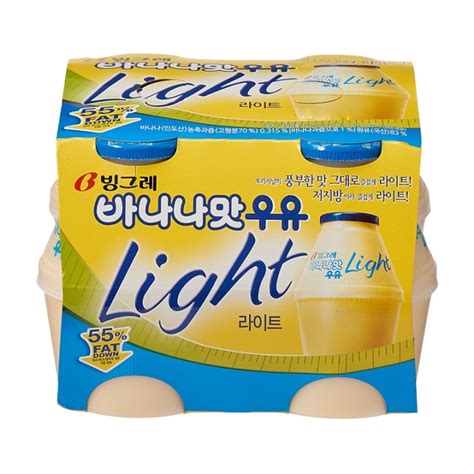 빙그레 바나나맛우유 라이트 240ml 4 배민 장보기∙쇼핑