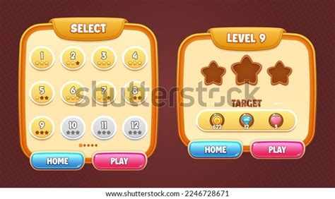 Game Ui Vector Set Select Level Stock Vector Royalty Free 2246728671