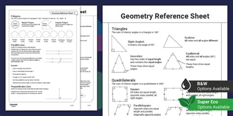 Geometry Rules Reference Sheets Teacher Made Twinkl