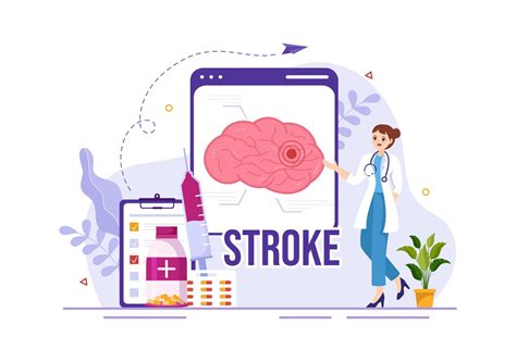 Human Brain Stroke Vector Illustration With Scientific Medical