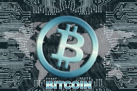 Binary Code And Circuit Board With World Map Net On A Dark Background