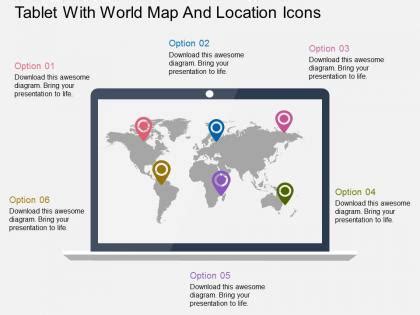 World Map Icon Slide Team