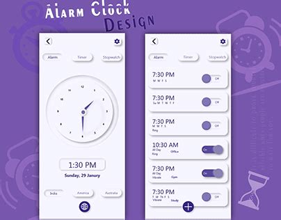 Alarm Clock Ui Design Projects Photos Videos Logos Illustrations And Branding Behance