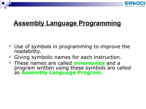 Assembly Language Programming Unit 4 Ppt