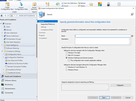 System Center Configuration Manager Configuration Baseline Configuration Items IT BackLogs