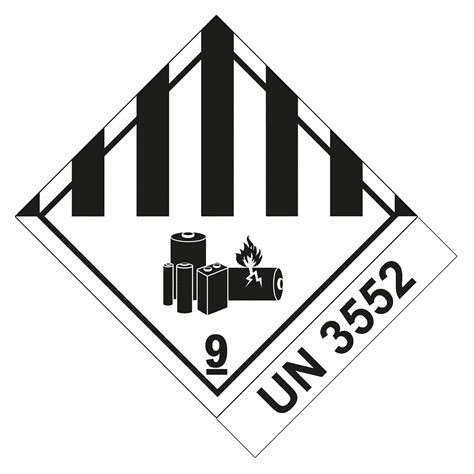 Gefahrzettel Klasse 9a Mit Un 3552 Aufkleber Shop