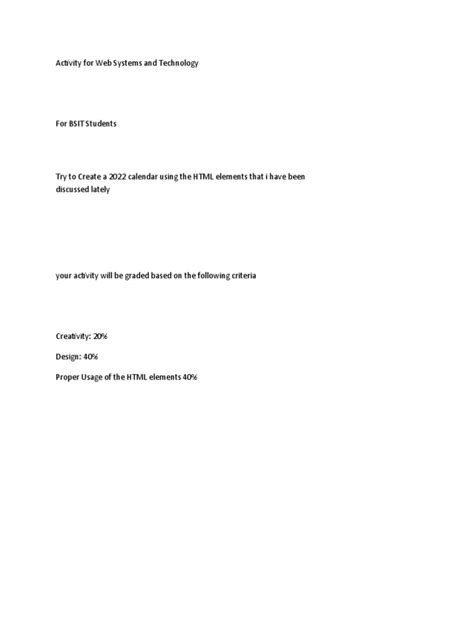 Activity For Web Systems And Technology Pdf