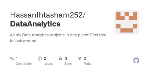 Github Hassanihtasham Dataanalytics All My Data Analytics Projects In One Place Feel Free