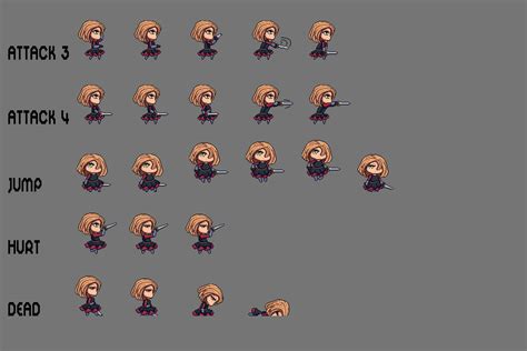 free fantasy chibi female sprites pixel art