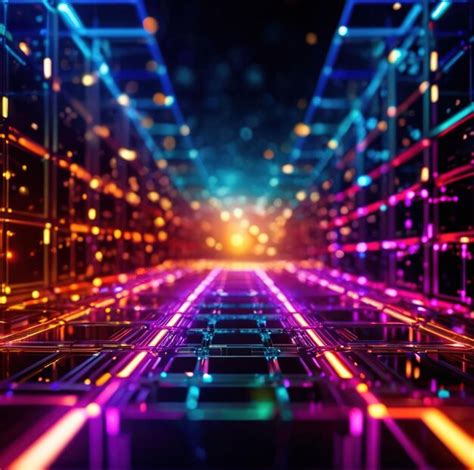 premium photo representation of digital blockchain with glowing