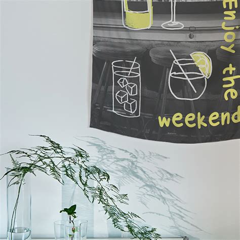 Weekend 새틴 포스터 일러스트 쉬폰 패브릭포스터 가리개커튼
