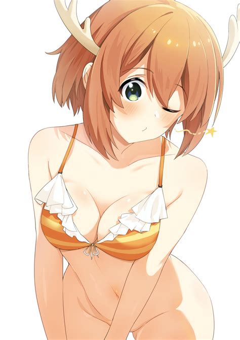 Rule 34 1girls 2d 3 Antlers Bikini Bikini Top Boobs Bottomless Brown