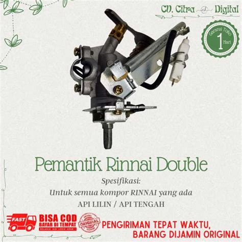 Mesin Pemantik Kompor Gas Rinnai Double Pemantik Api Kompor Rinnai Double Api Tengah Api