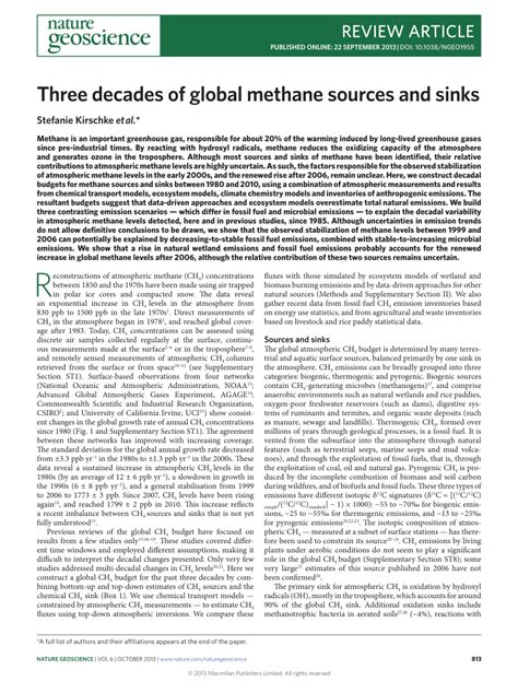 Pdf Three Decades Of Global Methane Sources And Sinks