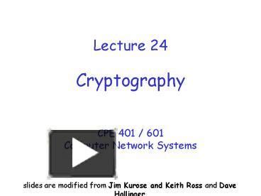 PPT Lecture Cryptography PowerPoint Presentation Free To View Id ZDc Z