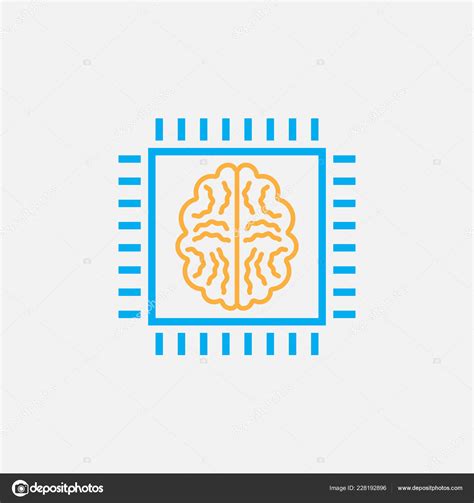 Artificial Intelligence Line Icon Color Outline Vector Illustration Linear Pictogram Stock