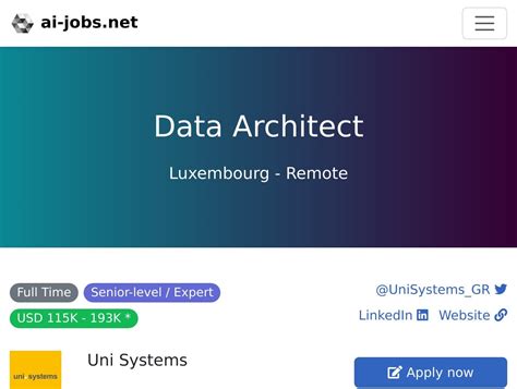 [hiring] data architect remote r ai ml jobs