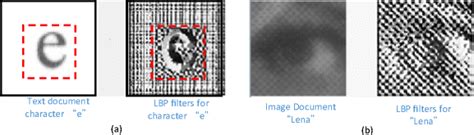 the result of feature extraction using lbp features for a character