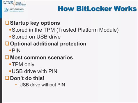 Bit Locker Drive Encryption How It Works And How It Compares Pptx