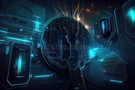 technology background blue glow light abstract digital graphic design wallpaper cpu or gpu