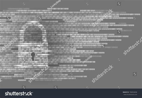 Digital Lock Guard Sign Binary Code Stock Vector Royalty Free 790054696