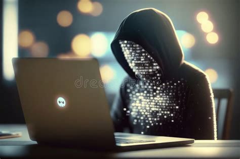 Dangerous Digital Hacker Breaks Into Data Server Dark Atmosphere Stock