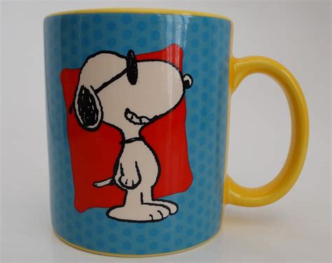 Snoopy Peanuts Coffee Cup Mug Just Call Me Sugar Lips Blue And Yellow Ceramic Free Shipping Etsy
