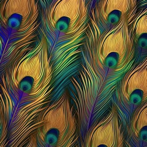 Premium Ai Image Peacock Feathers Pattern