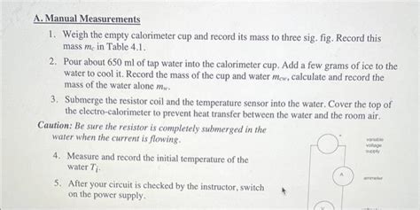 Solved C Data AnalysisA Manual Measurements Weigh The Chegg Com