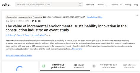 The Value Of Incremental Environmental Sustainability Innovation In The