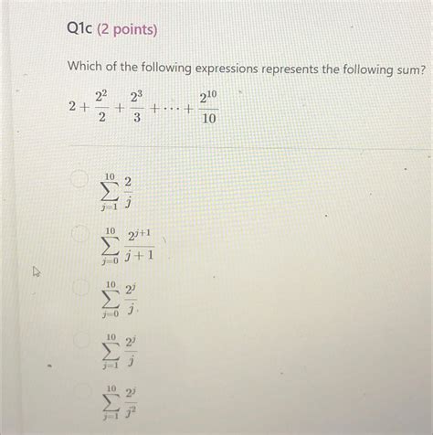 Solved Q1c 2 ﻿pointswhich Of The Following Expressions