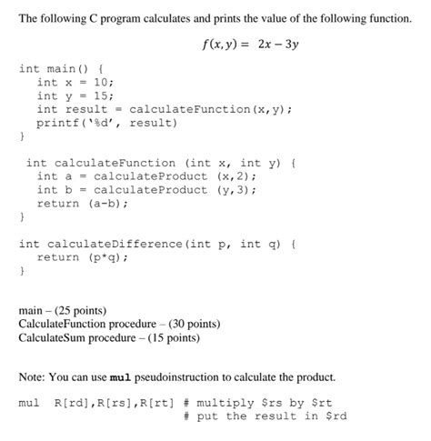 the following c program calculates and prints the