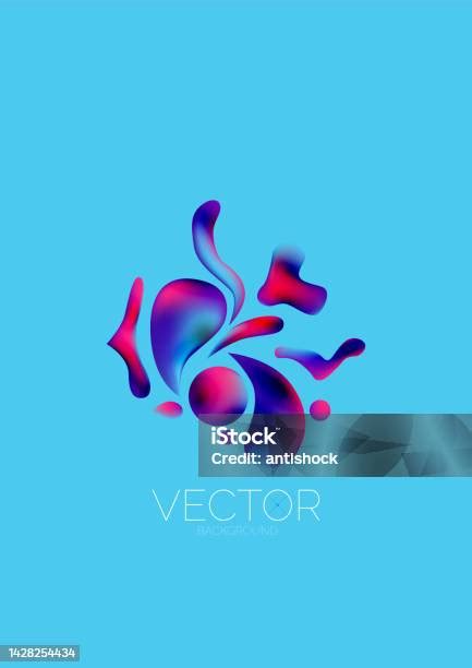유체 물방울 모양 조성 추상적 인 배경 배너 배경 또는 방문 페이지에 대한 벡터 일러스트 레이 션 0명에 대한 스톡 벡터 아트