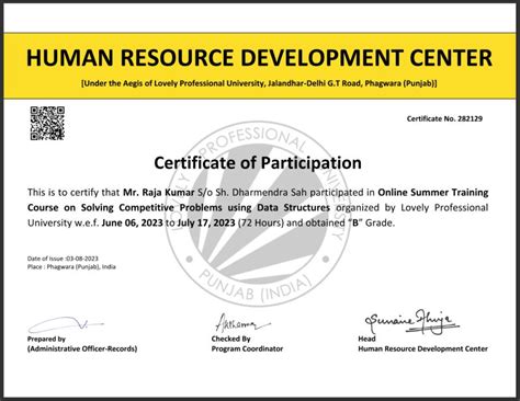 Raja Kumar On Linkedin Lovelyprofessionaluniversity Summertraining Dsa Neverstoplearning