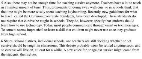 Solved The Clash Over Cursive By Rebecca Lebowitz 1 Cursive Is An