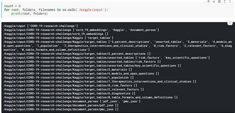 Python FileNotFoundError Errno 2 No Such File Or Directory Kaggle Input CORD 19 Research