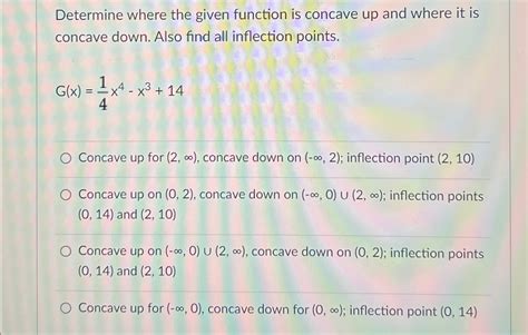 Solved Determine Where The Given Function Is Concave Up And
