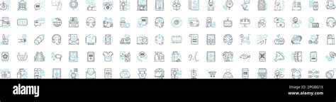 Sell Vector Line Icons Set Sell Market Trade Transact Promote