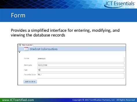 ICT Database Lesson 2 Designing A Database Objectives