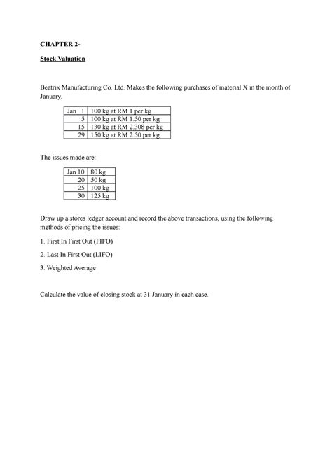 Stock Valuation Example CHAPTER Stock Valuation Beatrix Manufacturing Co Ltd Makes The