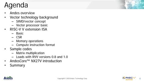 Andes Risc V Vector Extension Demystified Tutorial Ppt