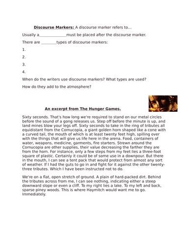 Discourse Markers In Descriptive Writing Gcse English Language Teaching Resources