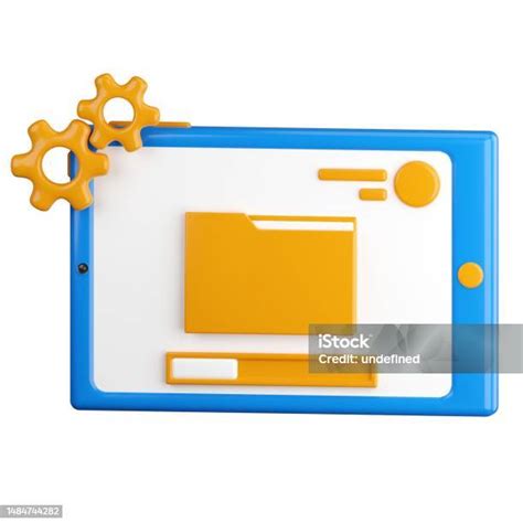 3d 아이콘입니다 파일 다운로드 태블릿 아이콘입니다 파일 열기 폴더에서 압축 풀기 0명에 대한 스톡 사진 및 기타 이미지 0명 3차원 형태 개념 Istock