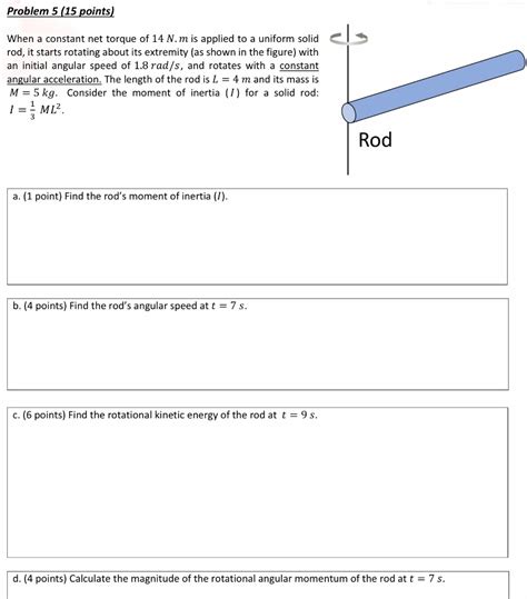 solved problem 5 15 points when a constant net torque of