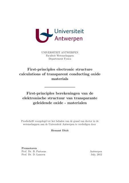 First Principles Electronic Structure Calculations Of Transparent