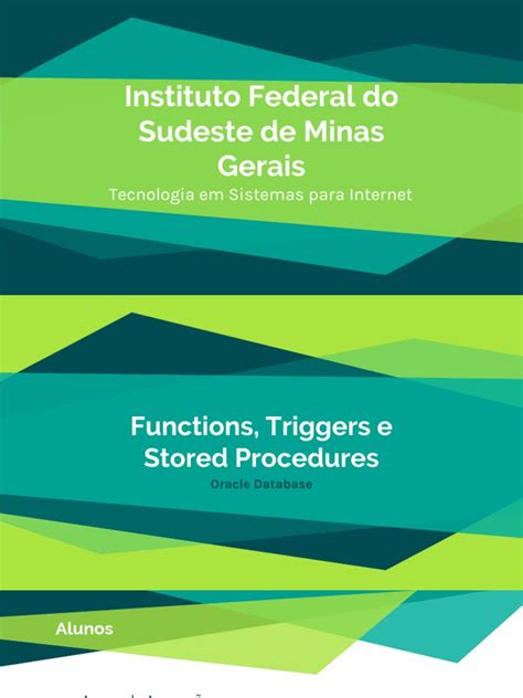 02 Function Trigger Stored Procedure Oracle Database Pdf Plsql Áreas De Ciência Da