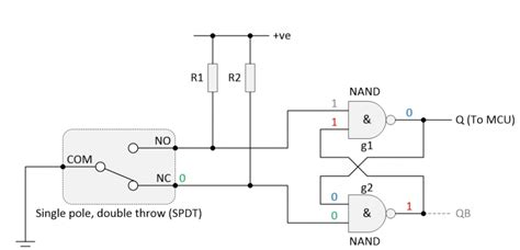 Digital Logic How Does An Sr Latch Prevent Switch Bouncing