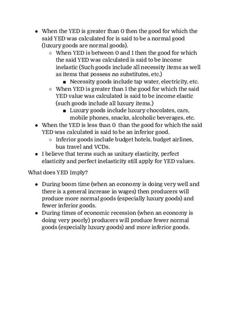 Igcse Economics Income Elasticity Of Demand University Of Cambridge Edubirdie