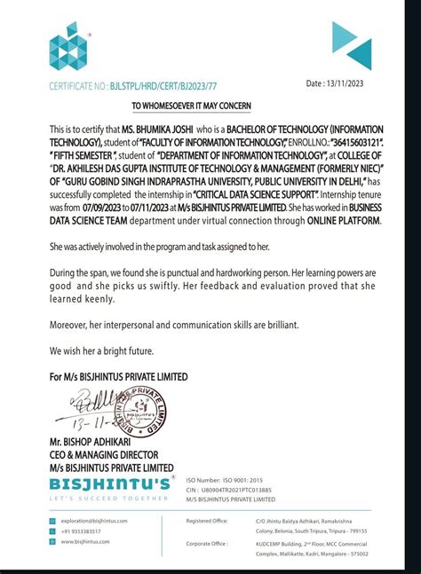 Bhumika Joshi On Linkedin Internshipcomplete Grateful