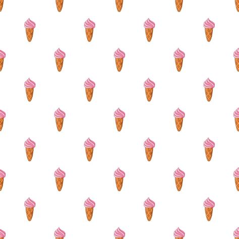 Ice Cream In Waffle Cone Pattern Cartoon Style 15017372 Vector Art At Vecteezy
